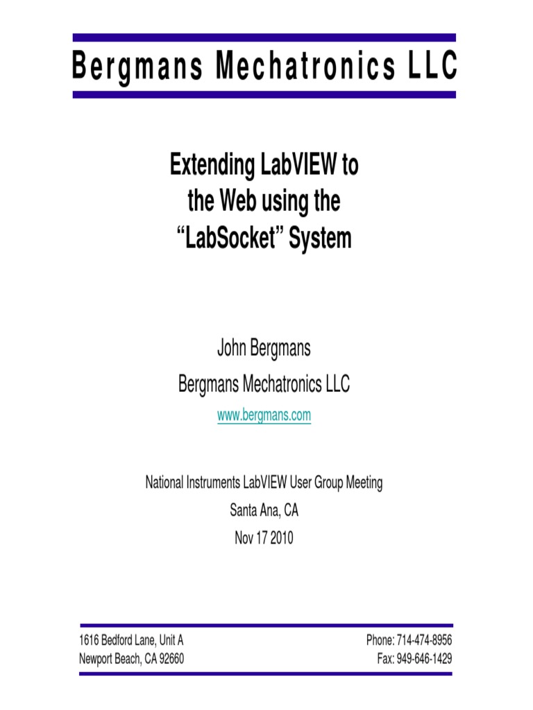 Extending LabVIEW To The Web Using "LabSockets" | PDF | Web Browser ...