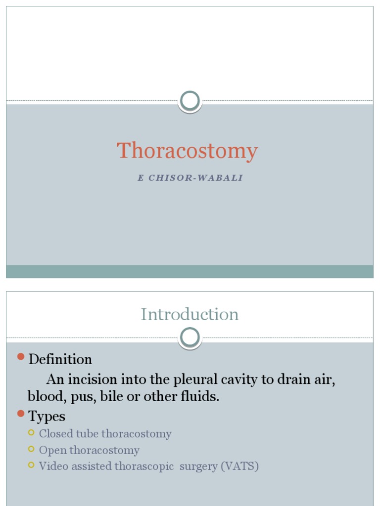 Thoracostomy | PDF | Medical Specialties | Pulmonology