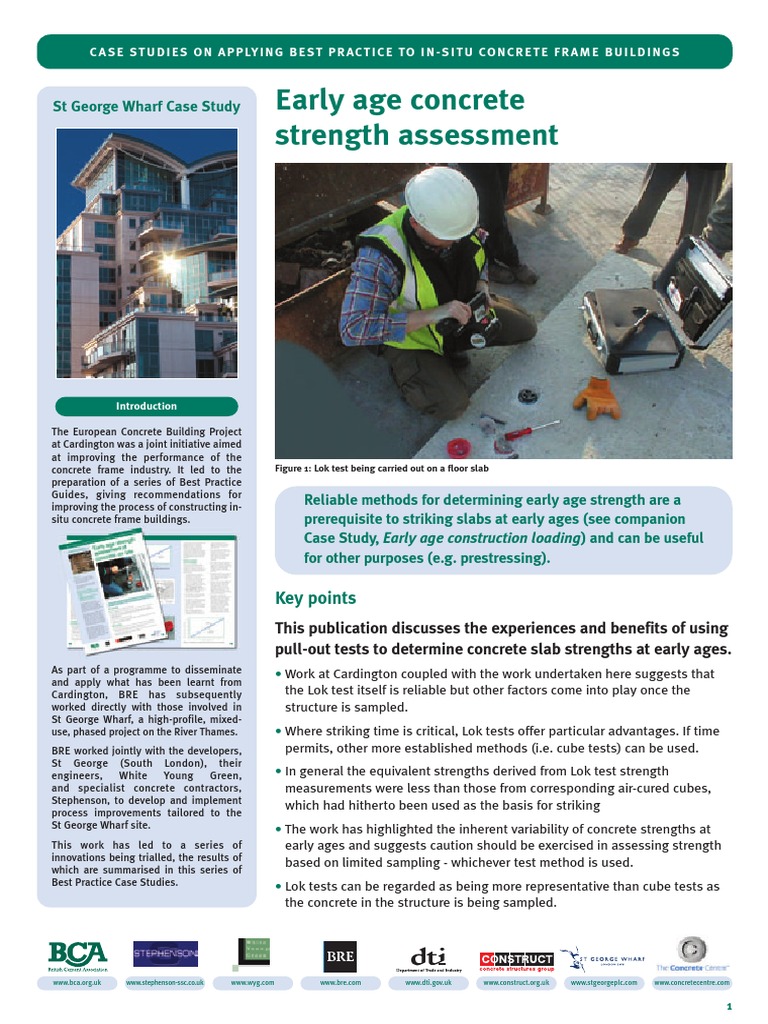Early Age Concrete Strength Assessment: ST George Wharf Case Study ...