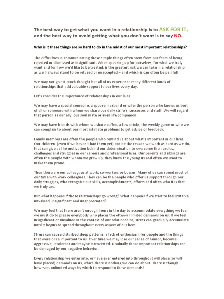 Importance of Relationships Explained | PDF | Self-Improvement | Lifestyle