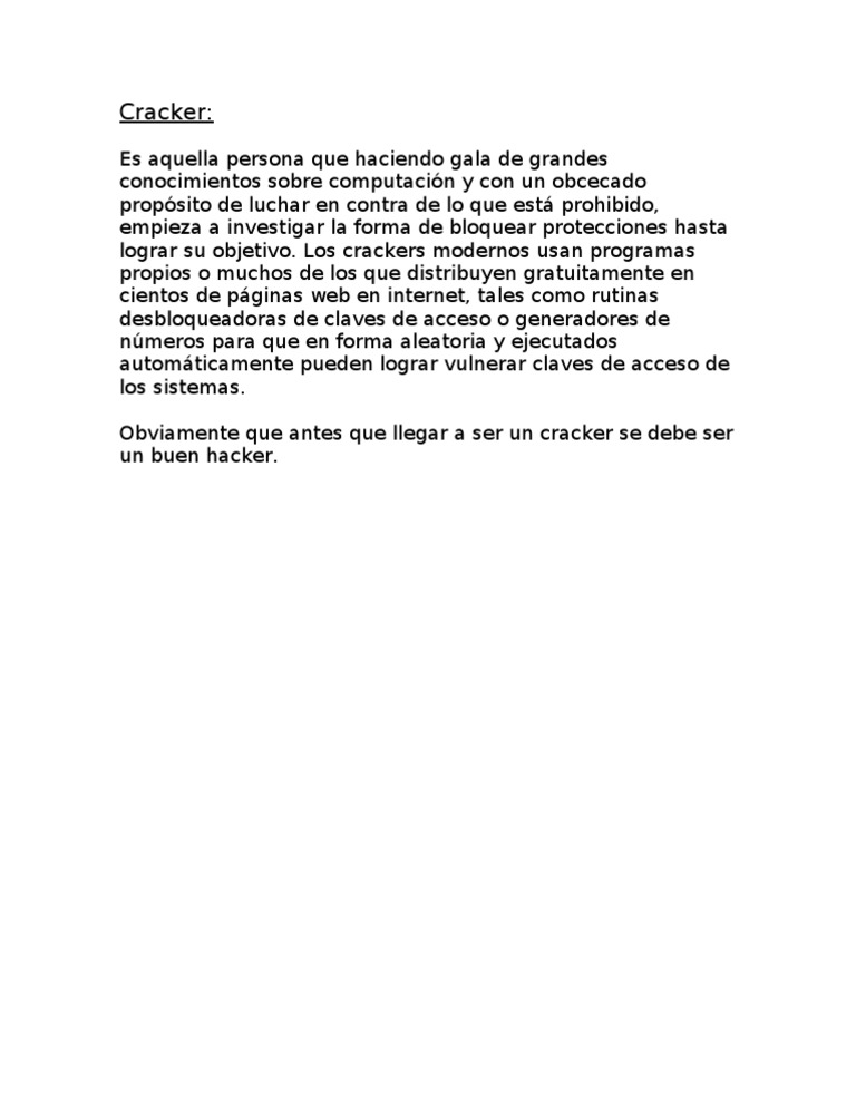 Definición de Cracker en Ciberseguridad | PDF | Informática