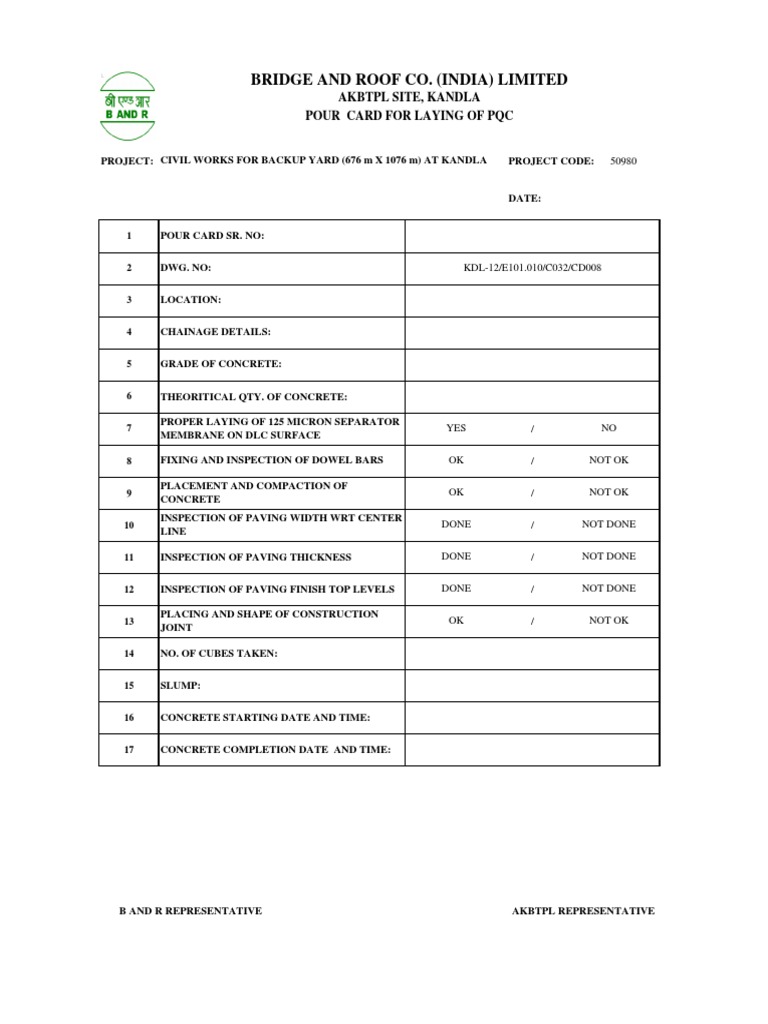 PQC Pour Card Format | PDF