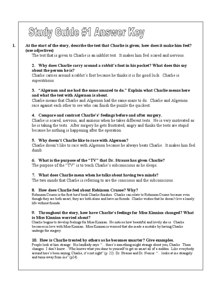 Study Guide Answer Key | PDF | Intelligence