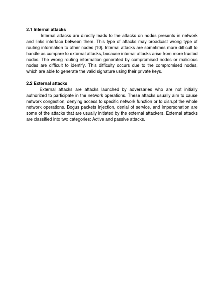 Internal vs External Network Attacks | PDF
