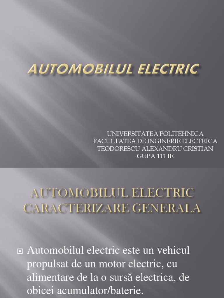 Automobilul Electric | PDF