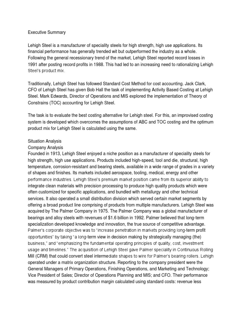 Lehigh Steel 3 | PDF | Labour Economics | Steel