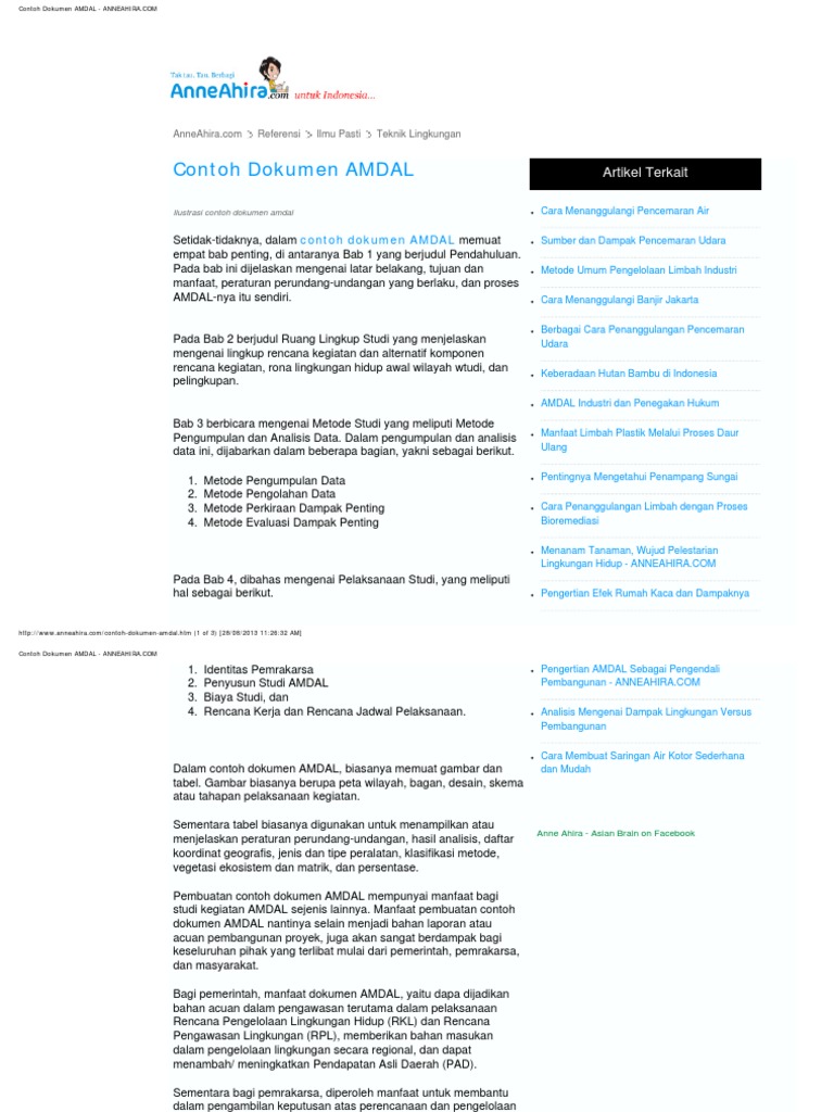Contoh Dokumen Amdal | PDF