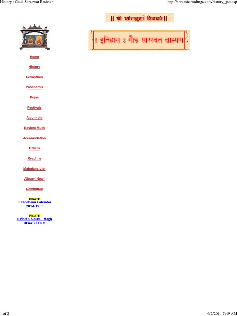 GSB Heritage and Migration | PDF | Polytheism | Indian Religions