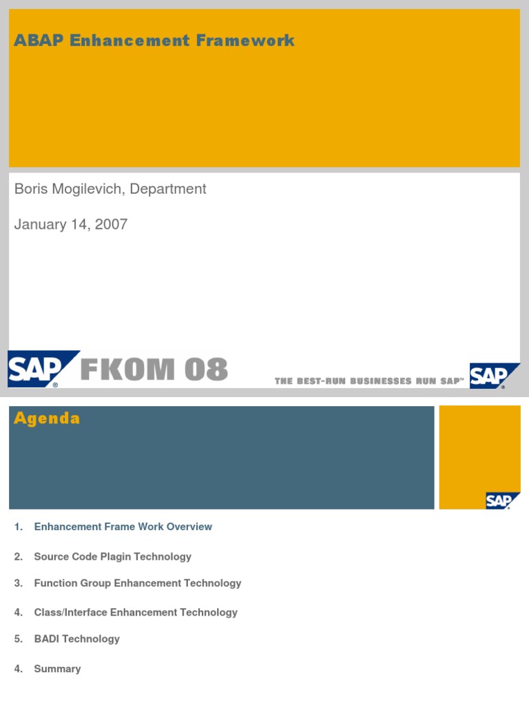 ABAP Enhancement Framework | PDF | Method (Computer Programming) | Interface (Computing)