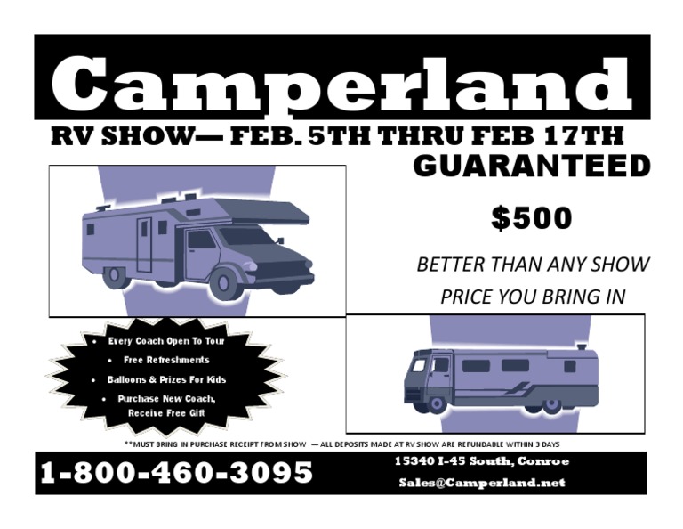 Camperland RV Show: Feb 5-17 Deals | PDF