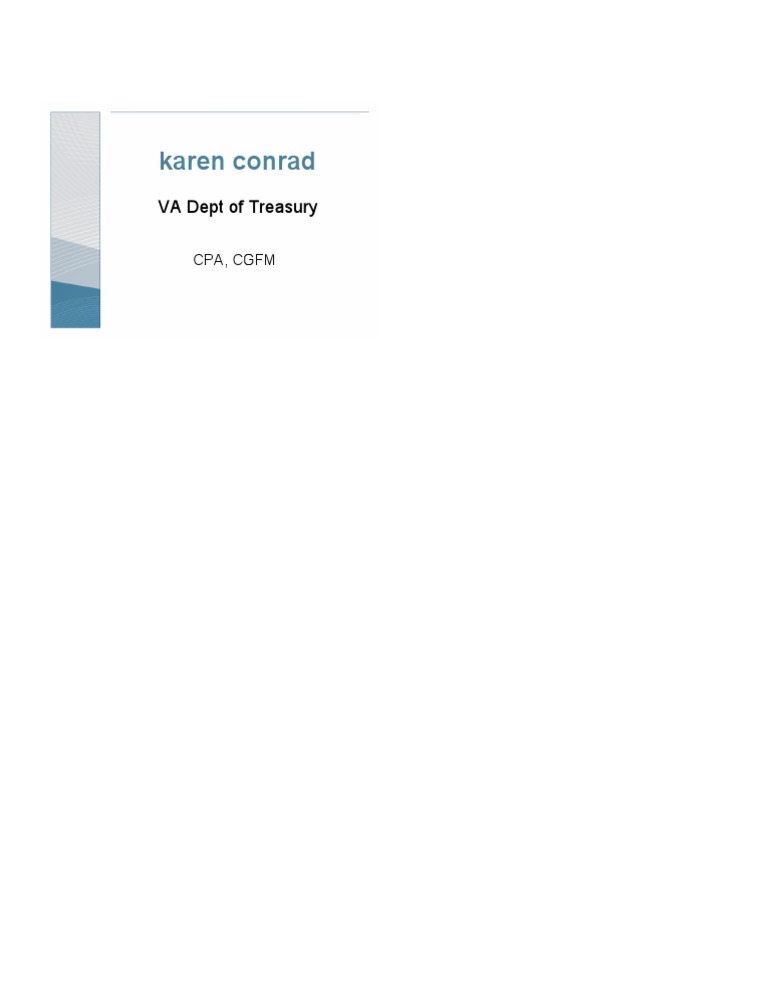 Karen Conrad - VA Treasury CPA, CGFM | PDF