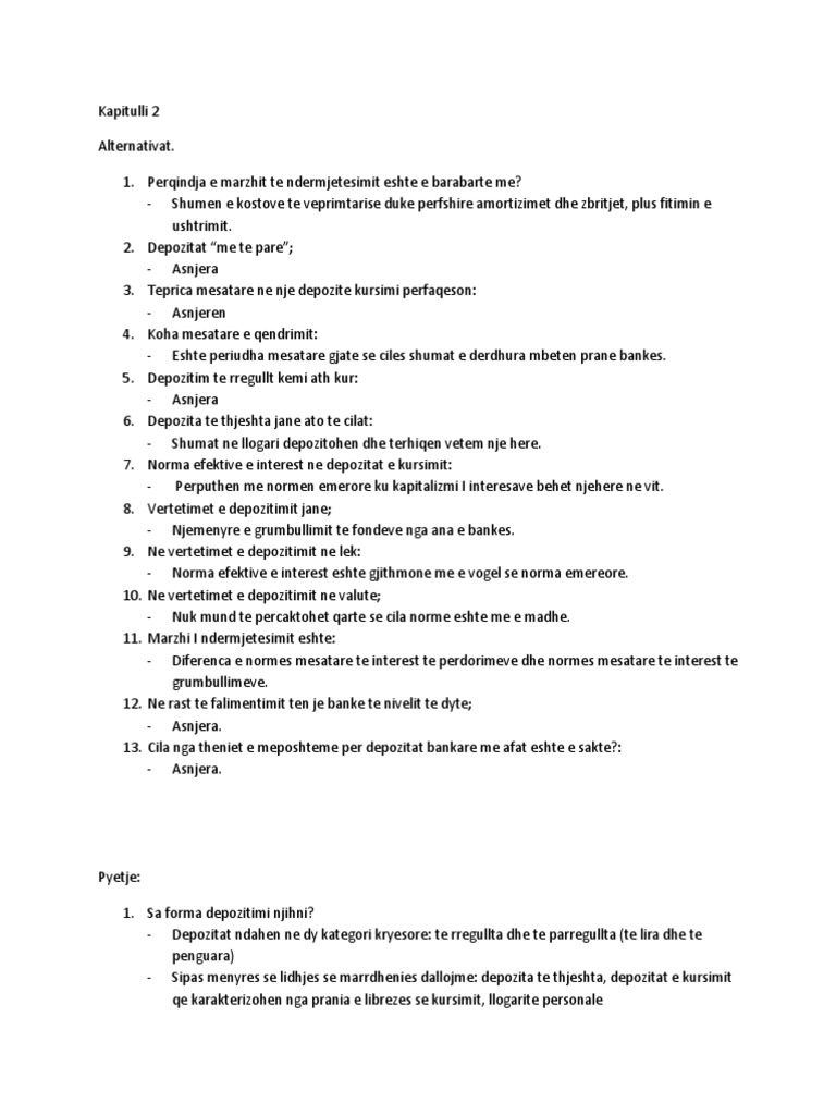 Kapitulli 2 - Teknike Bankare | PDF