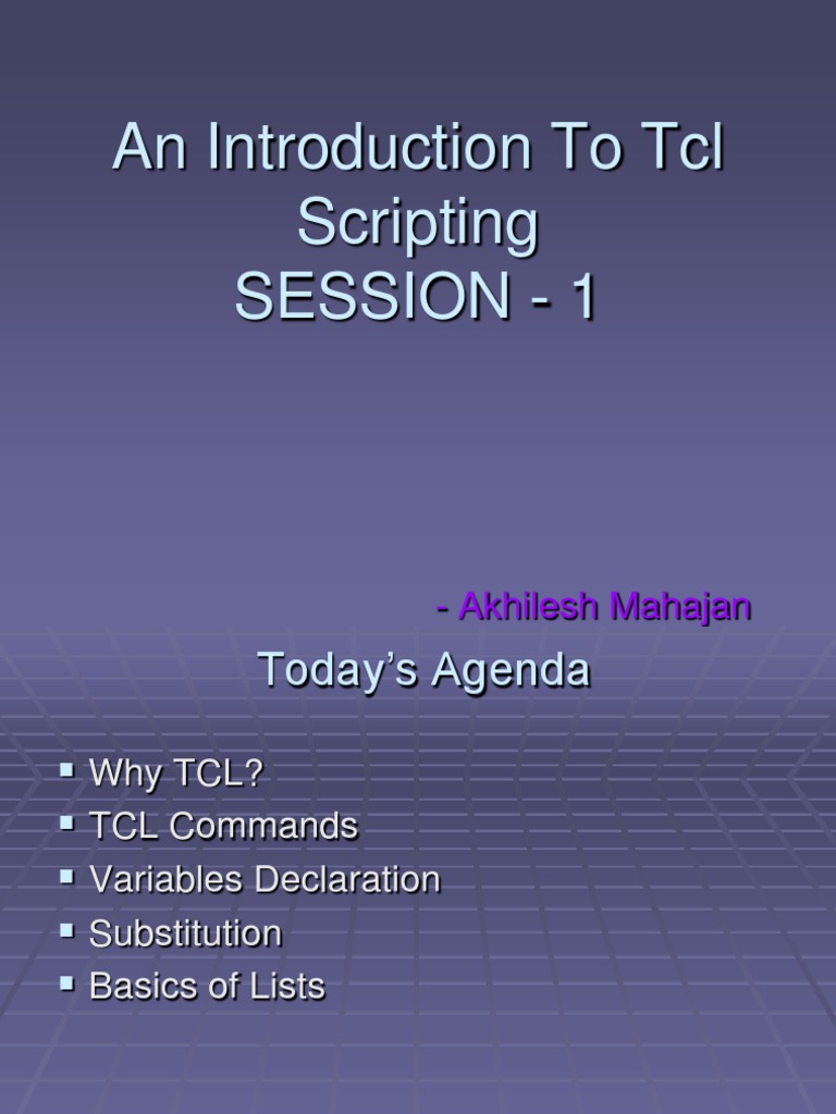 Tcl Scripting Session 1 Pdf String Computer Science Programming Paradigms 2122