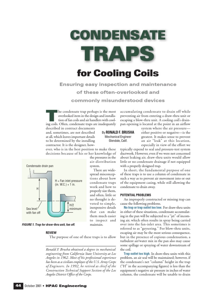 Condensate Drain Design | Mechanical Fan | Duct (Flow)