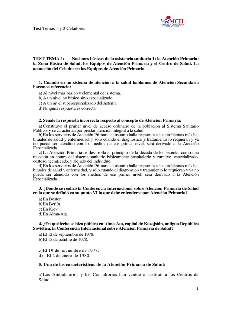 Test MAD | PDF | Hospital | Enfermería