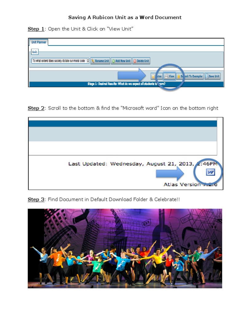 Save Rubicon Unit as Word Document | PDF