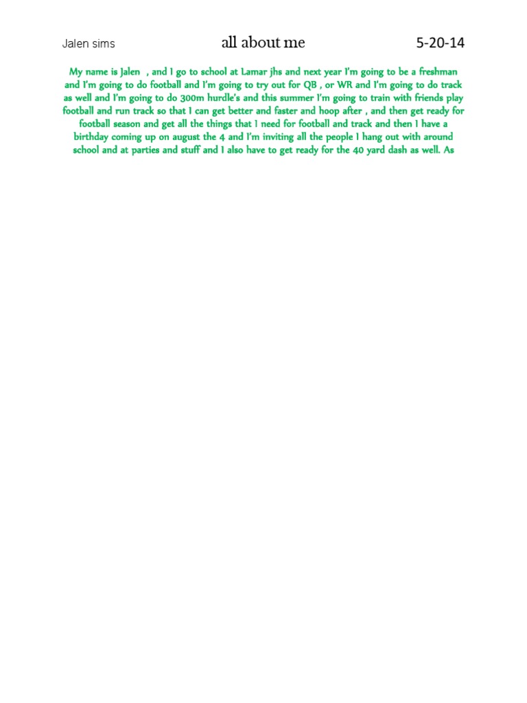 All About Me | PDF