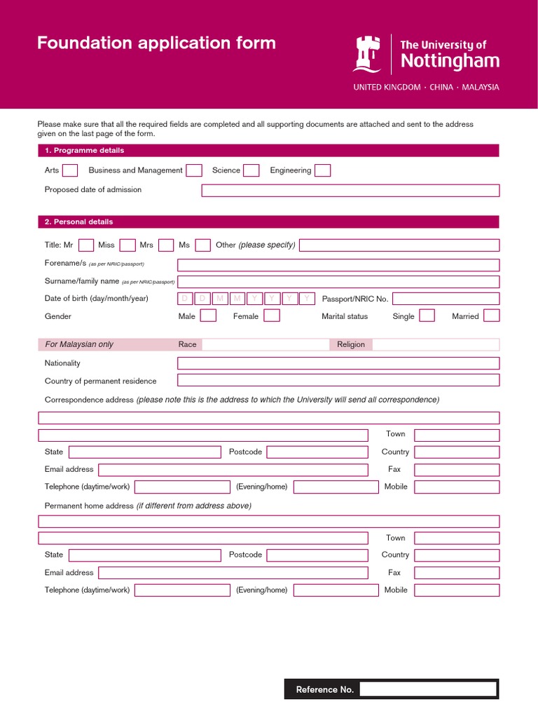 University Foundation Application Form | PDF | Computing And ...