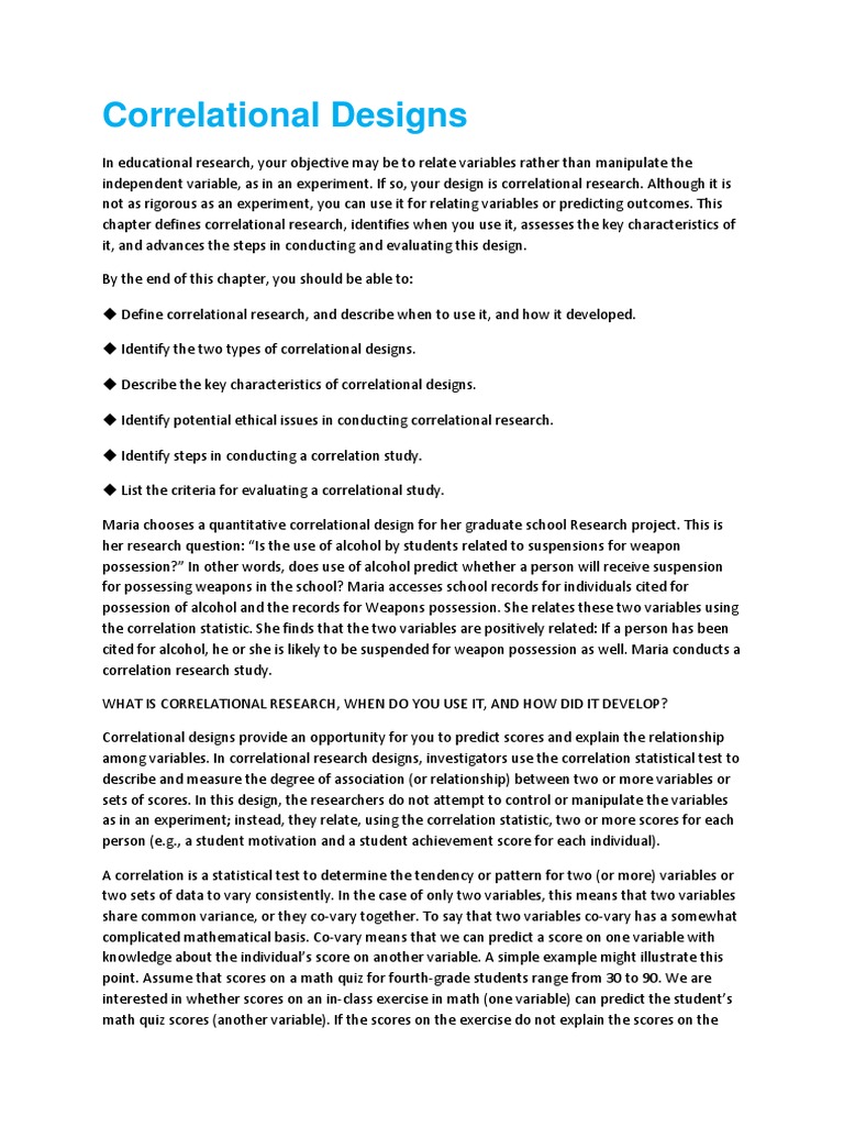 Correlational Design1 | PDF | Correlation And Dependence | Regression Analysis