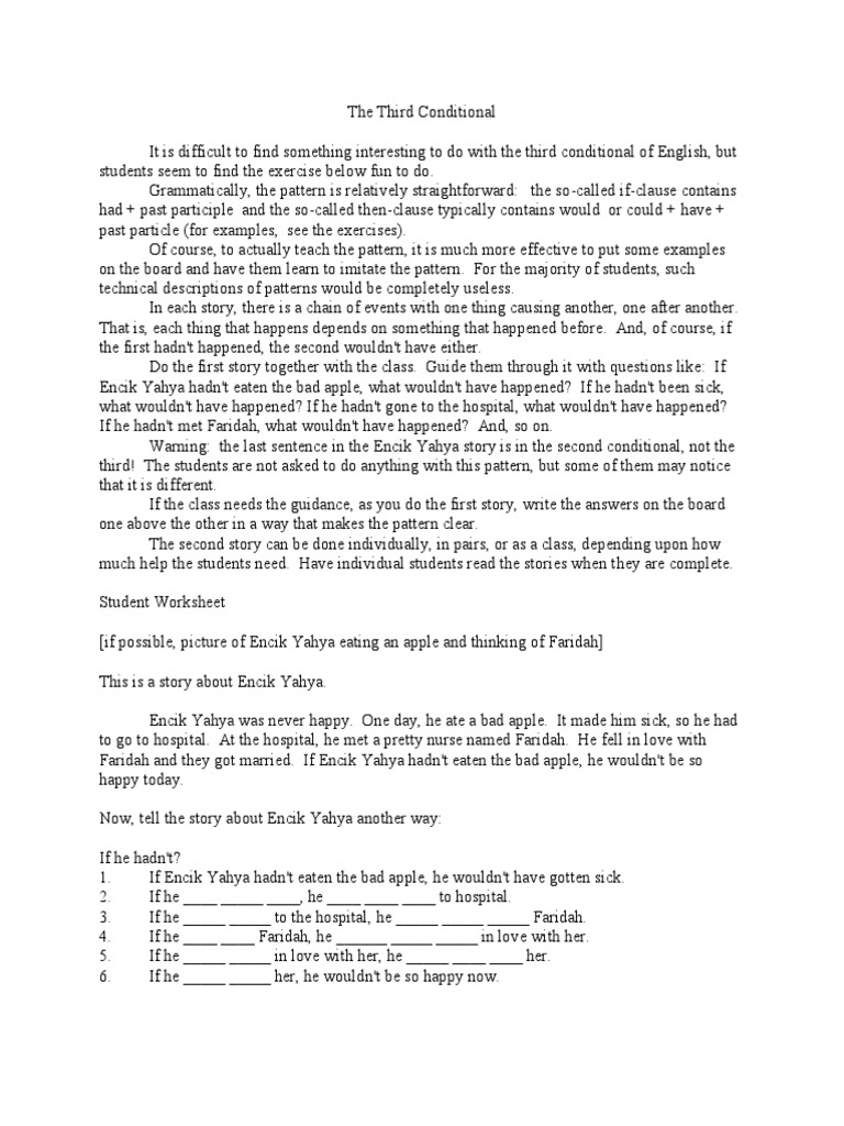 Teaching the Third Conditional Through Engaging Stories and Exercises ...