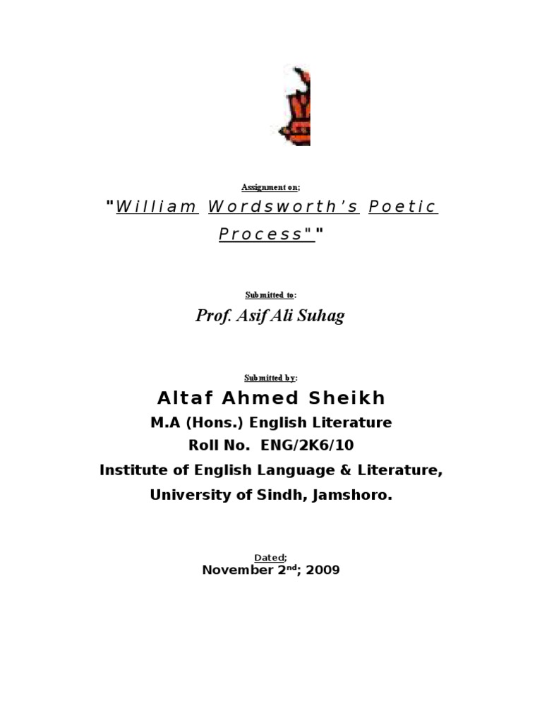 Poetic Process of William Words Worth | PDF | William Wordsworth | Poetry