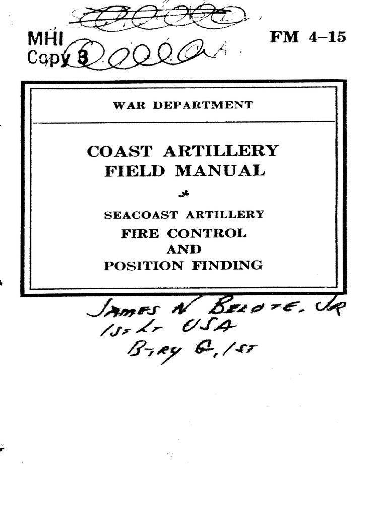 Coast Artillery Fire Control (1940) | PDF | Fire Control System | Artillery