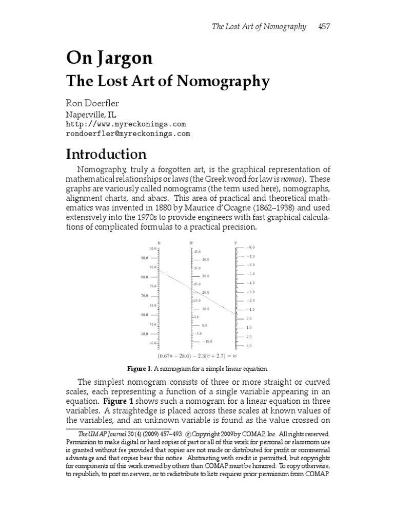 The Lost Art of Nomography | PDF | Logarithm | Determinant