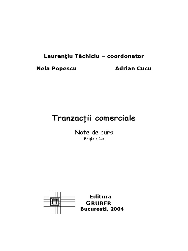 Tranzactii Comerciale | PDF