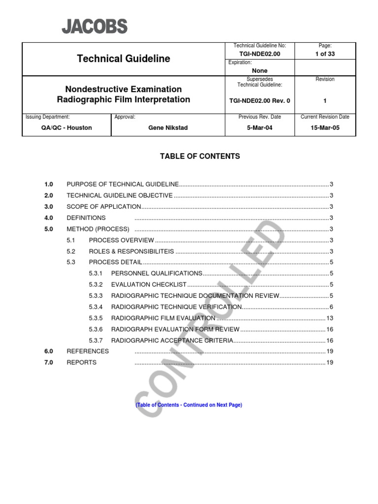 Rt Film Interpretation Pdf Nondestructive Testing Specification