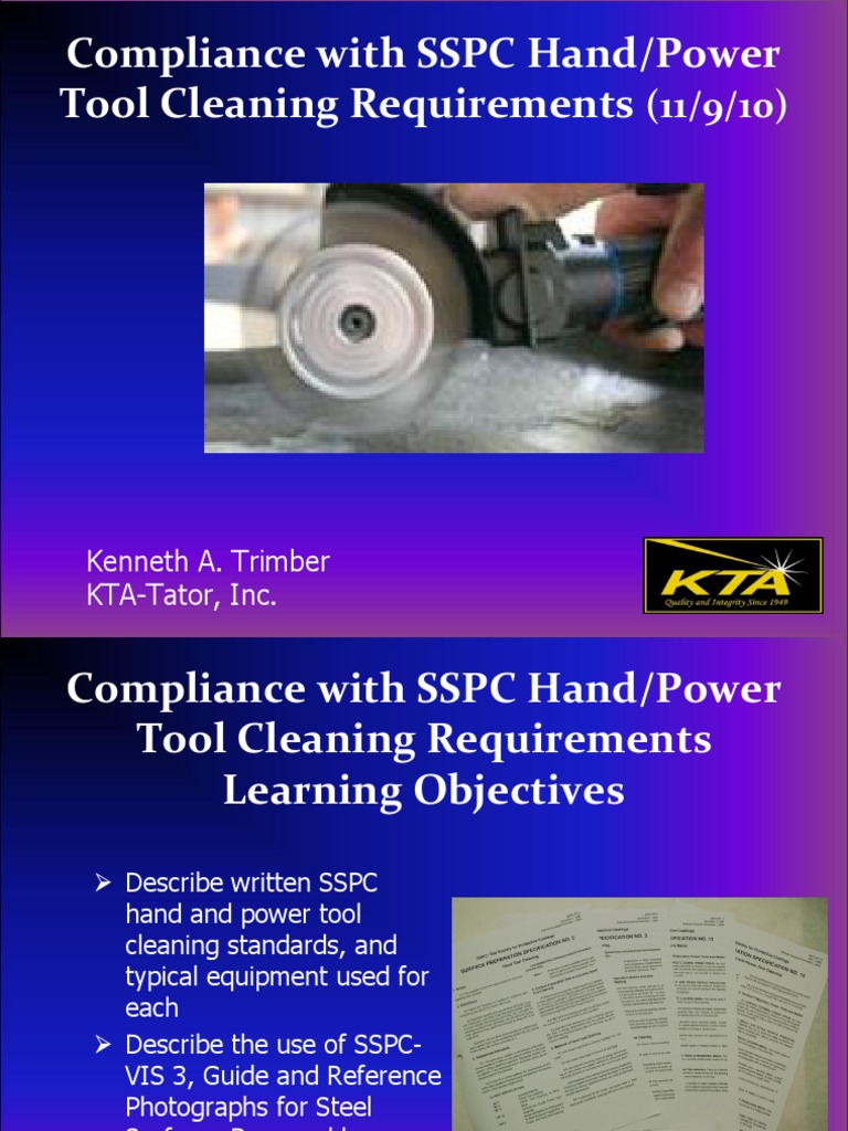 SSPC Hand/Power Tool Cleaning Requirements | PDF | Rust | Blade