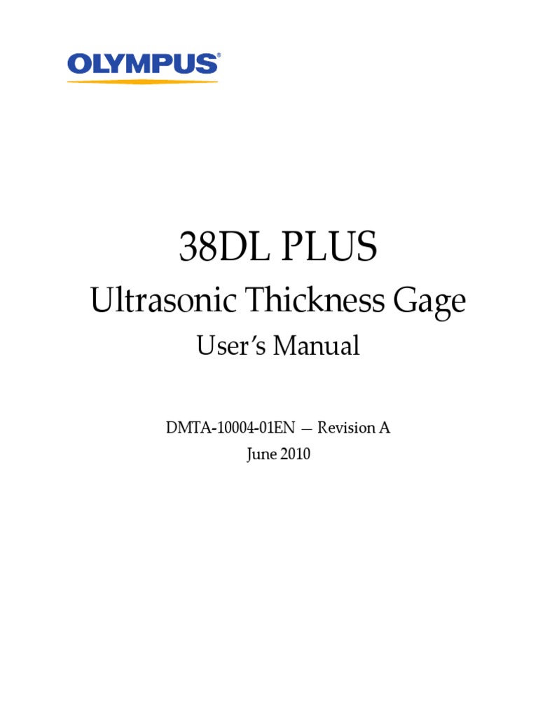 38DL Plus Ultrasonic Thickness Gage User's Manual | PDF | Calibration