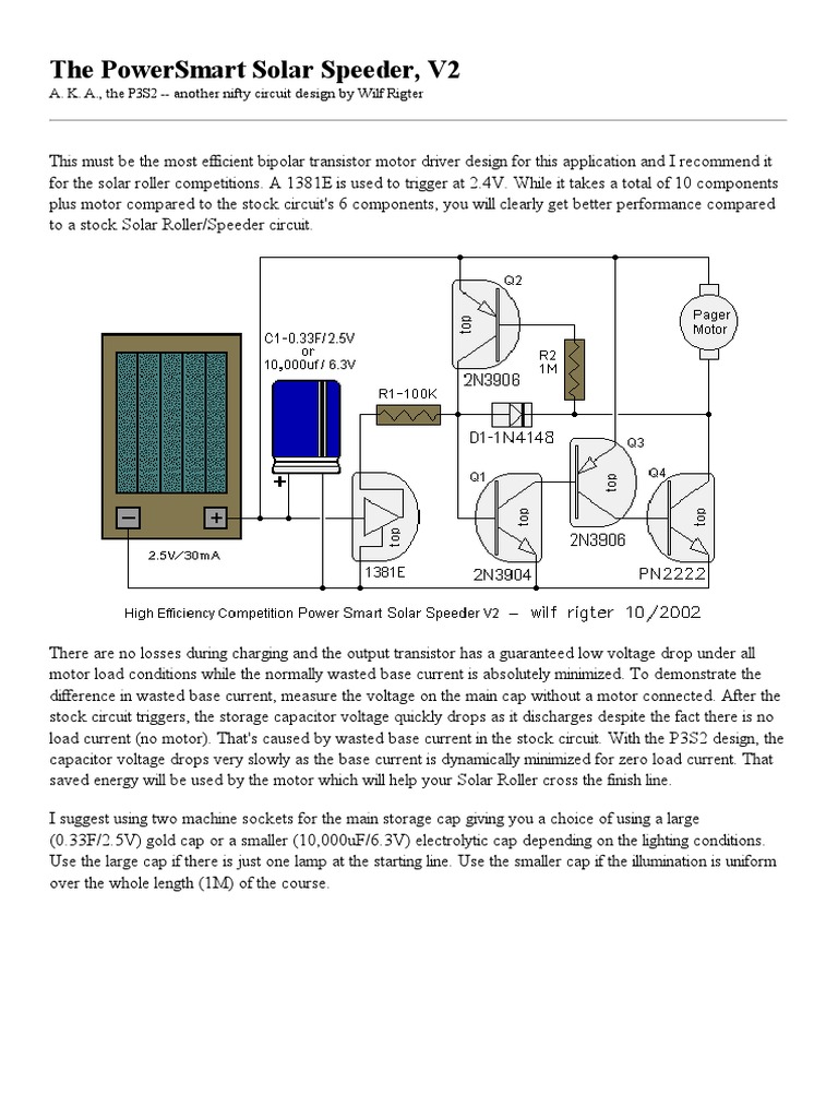 BEAM Circuits - The PowerSmart Solar Speeder | PDF | Technology ...