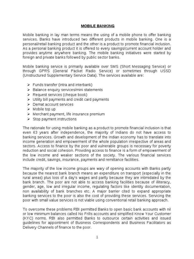 Mobile Banking | PDF