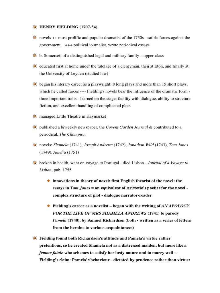 Fielding | PDF | Henry Fielding | The History Of Tom Jones, A Foundling