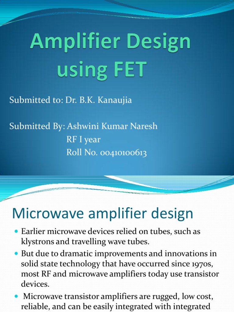 Microwave Transistor Amplifier Design | PDF