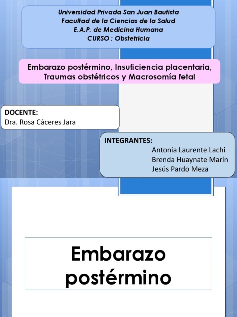 Embarazo Postermino e Insuficiencia Placentaria | PDF | El embarazo | Parto