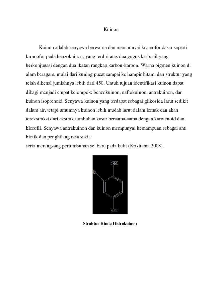 Struktur dan Sifat Senyawa Kuinon | PDF