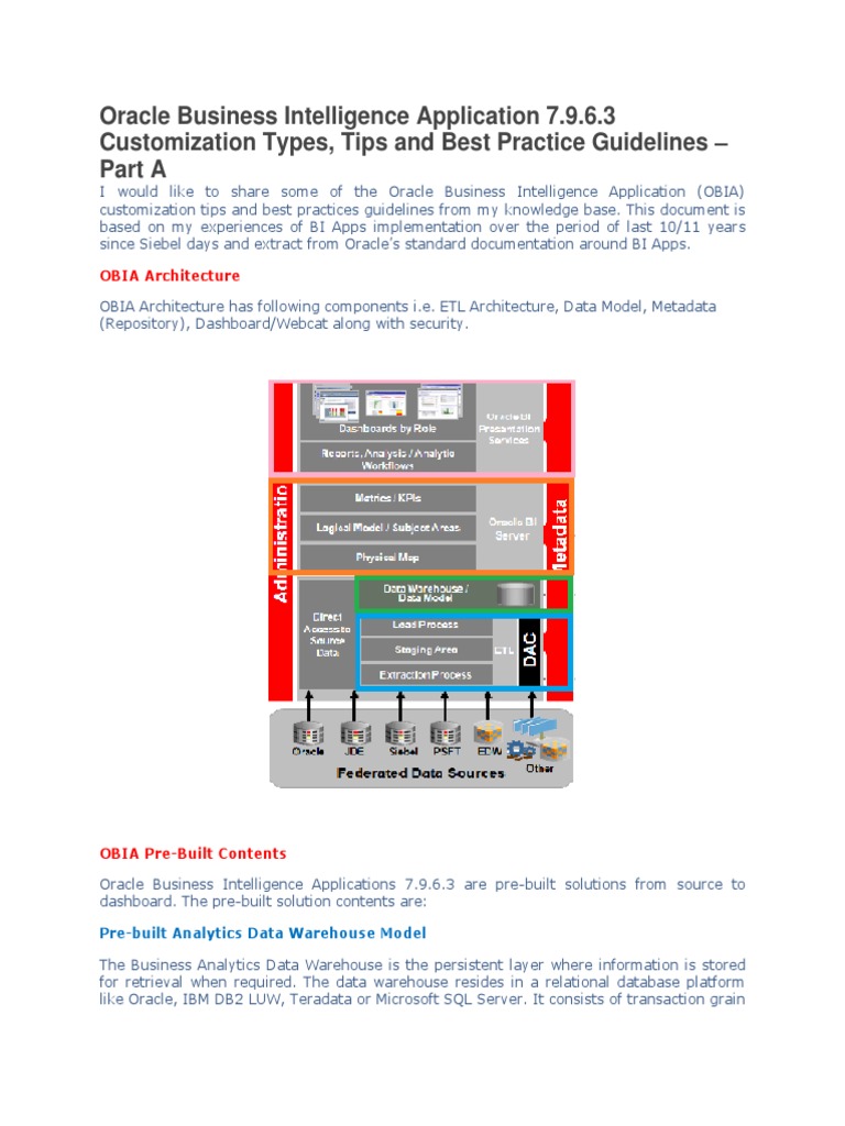 OBIA Customization | PDF | Database Index | Business Intelligence