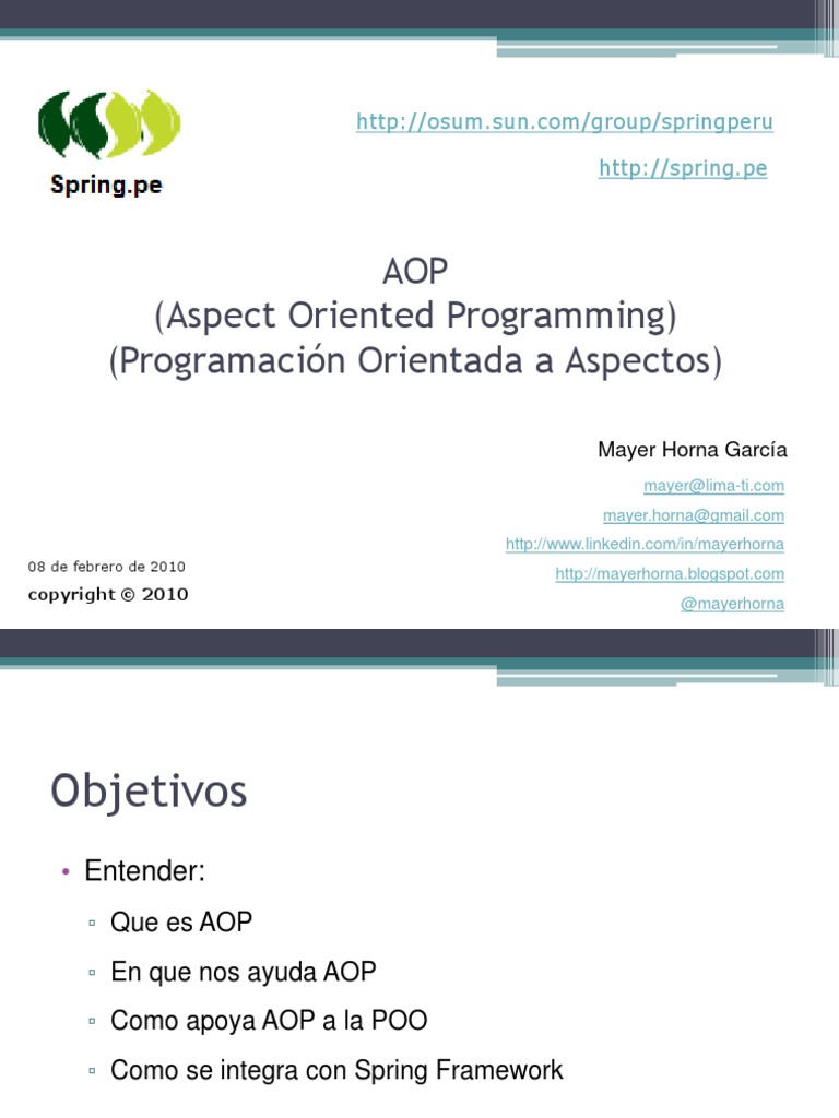 Aop | PDF | Spring Framework | Marco de software