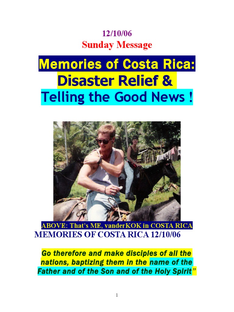 12/10/06 MEMORIES OF COSTA RICA, by vanderKOK | PDF | Pain | Patience