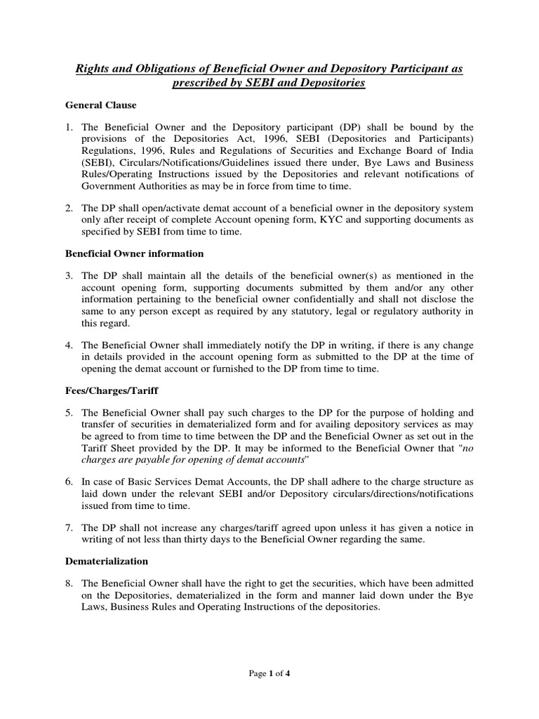 Rights and Obligations Document | PDF