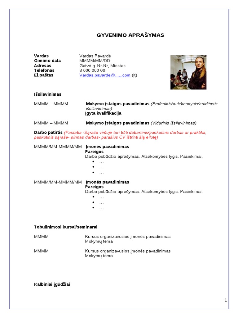 Vardas Pavarde CV | PDF