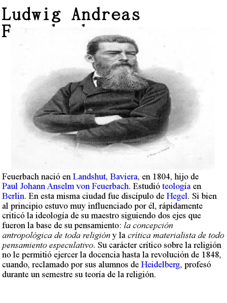 Ludwig Andreas Feuerbach | PDF | Teorías filosóficas | Movimientos ...