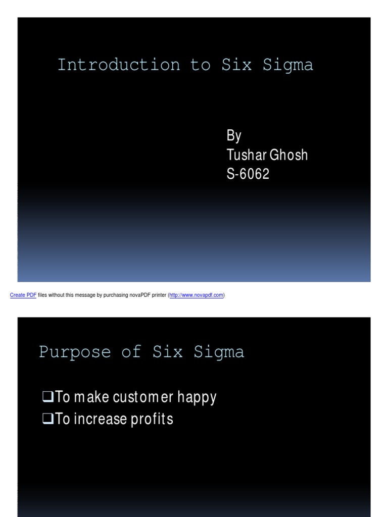 Introduction To Six Sigma | PDF | Six Sigma | Economies