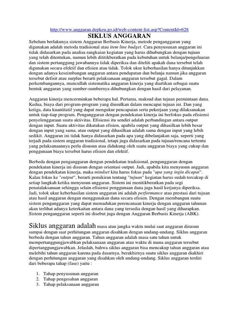 Siklus Anggaran | PDF