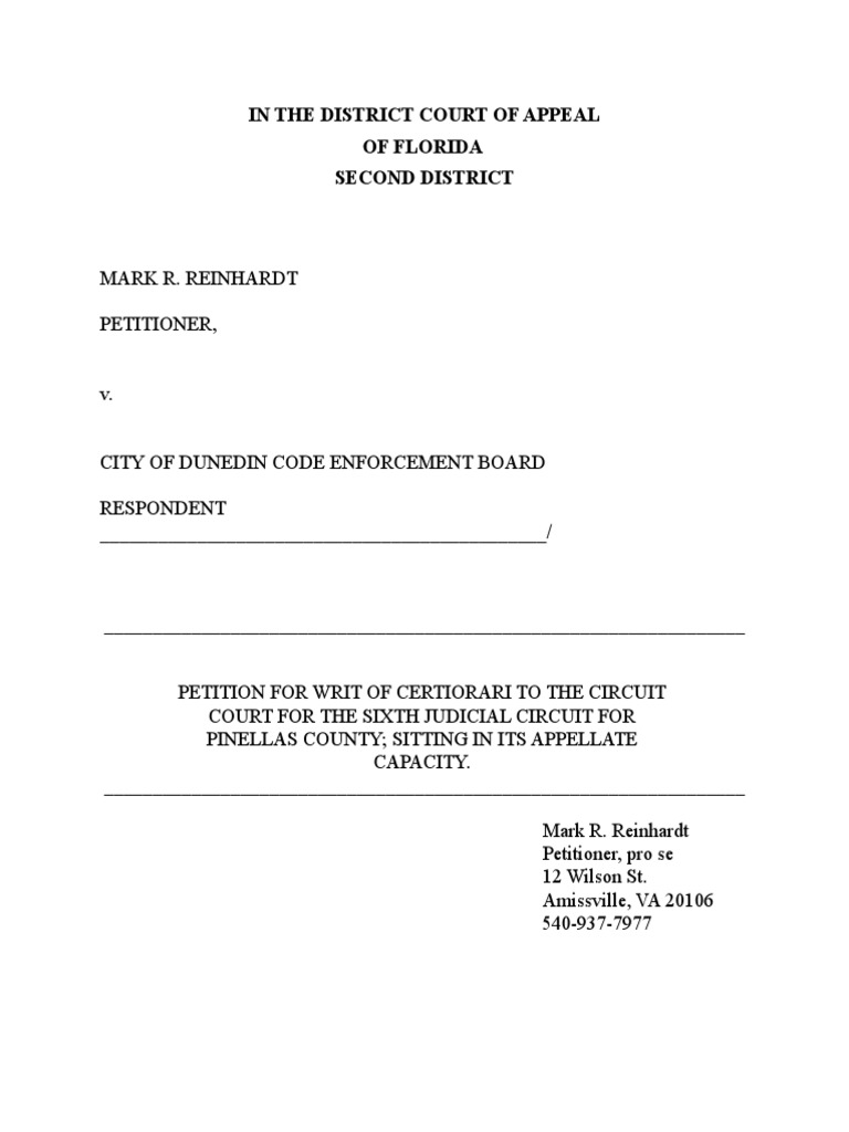 Petition For Writ of Certiorari DCEB 13-616 | PDF | Certiorari | Brief ...