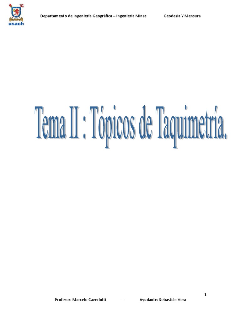 Cap 2 Taquimetria | PDF | Topografía | Geodesia