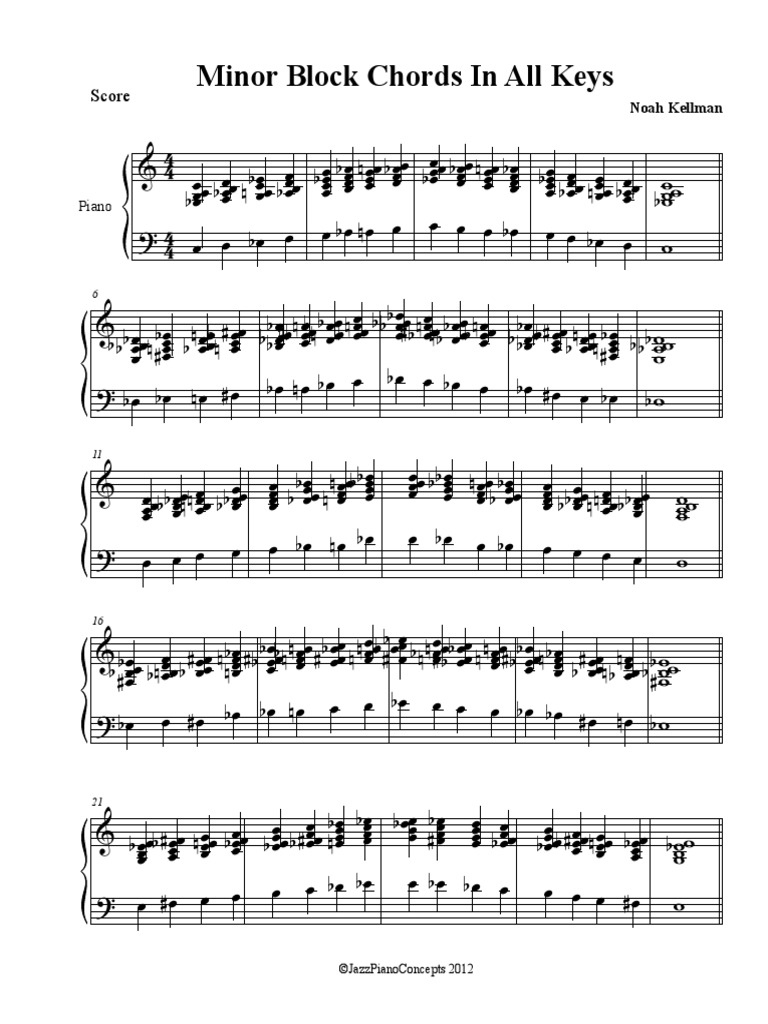 Minor Block Chords in All Keys | PDF