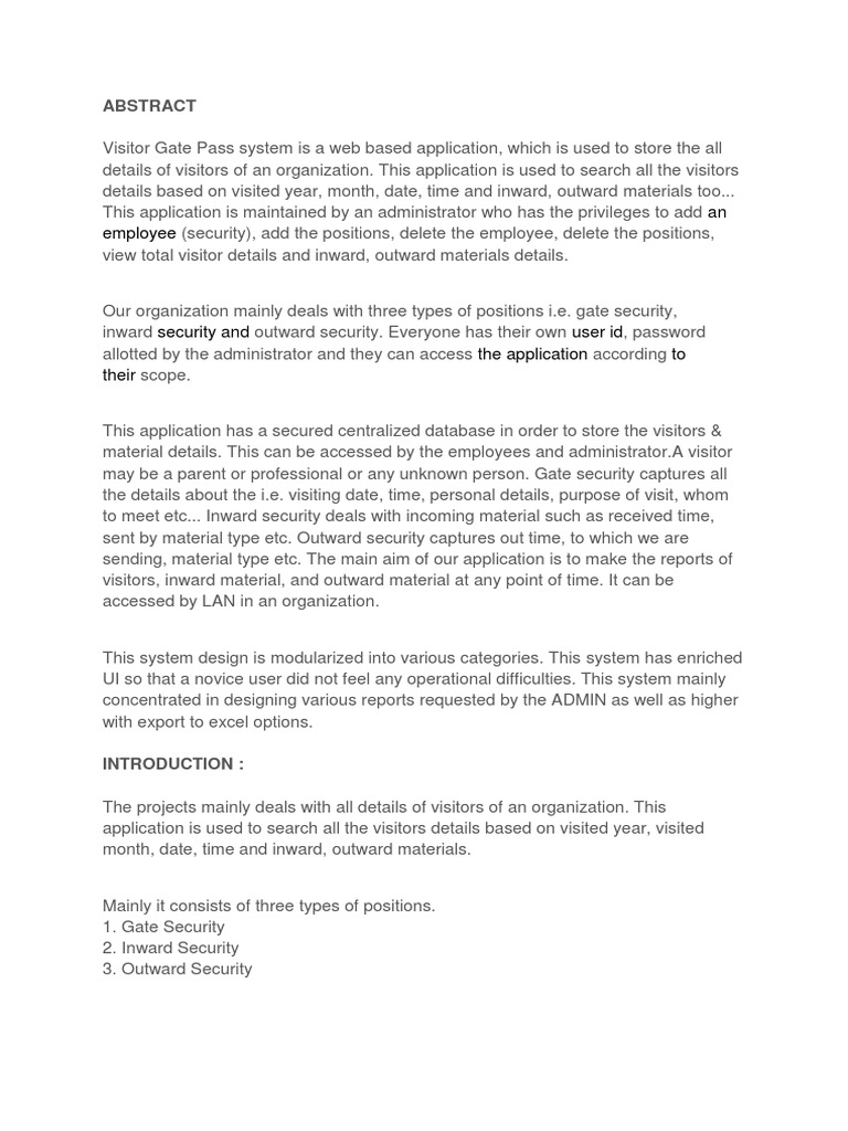 Gate Entry Management System - V2 | PDF | Databases | Business Process