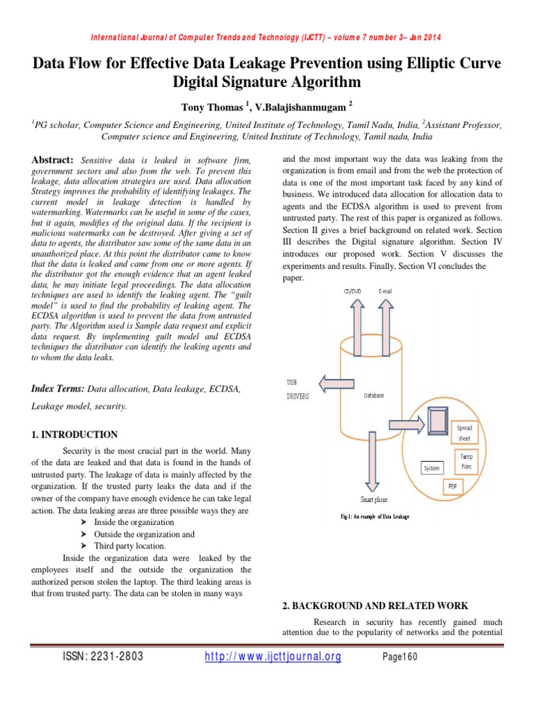 Data Flow For Effective Data Leakage Prevention Using Elliptic Curve ...